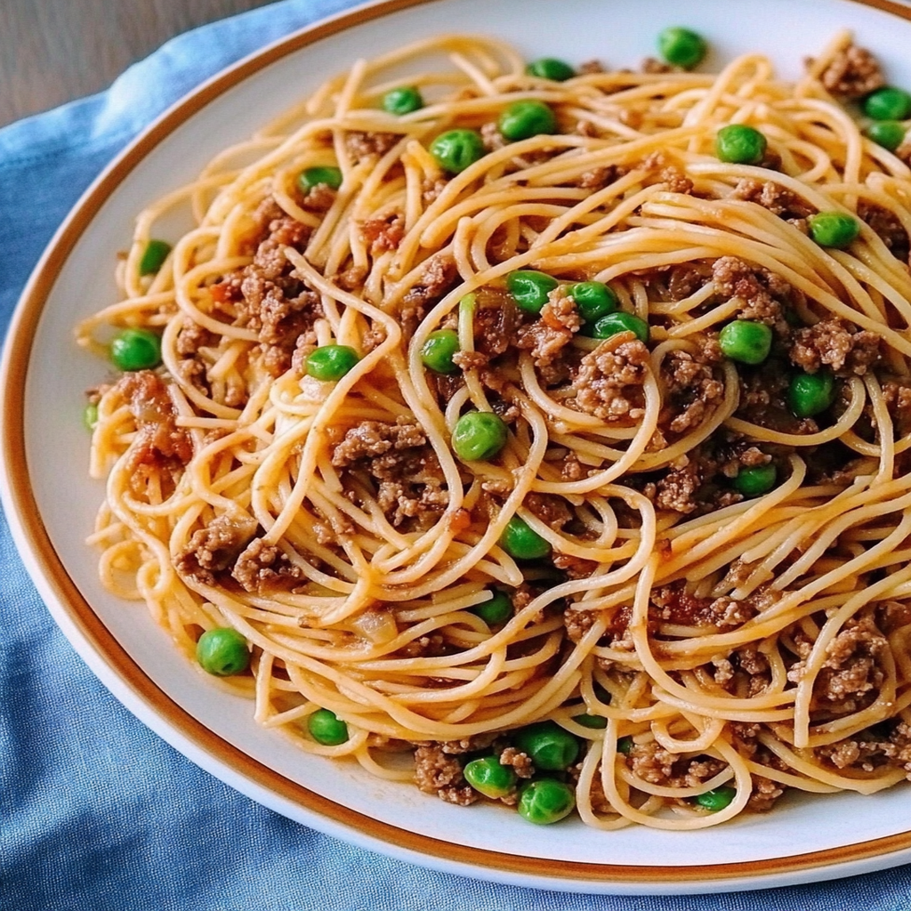 Asian-Style Ground Beef Spaghetti