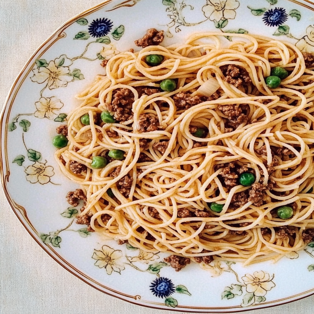 Asian-Style Ground Beef Spaghetti