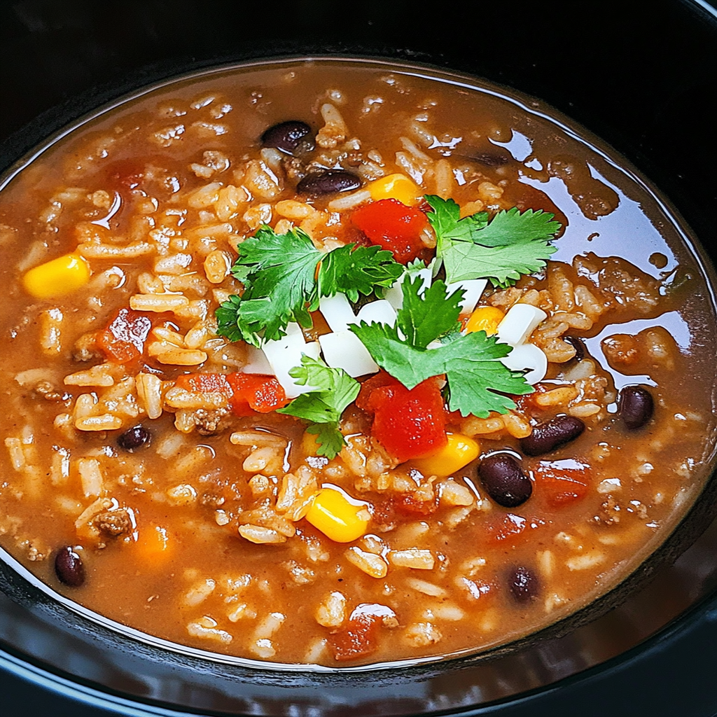 Crockpot Taco Rice Soup Recipe