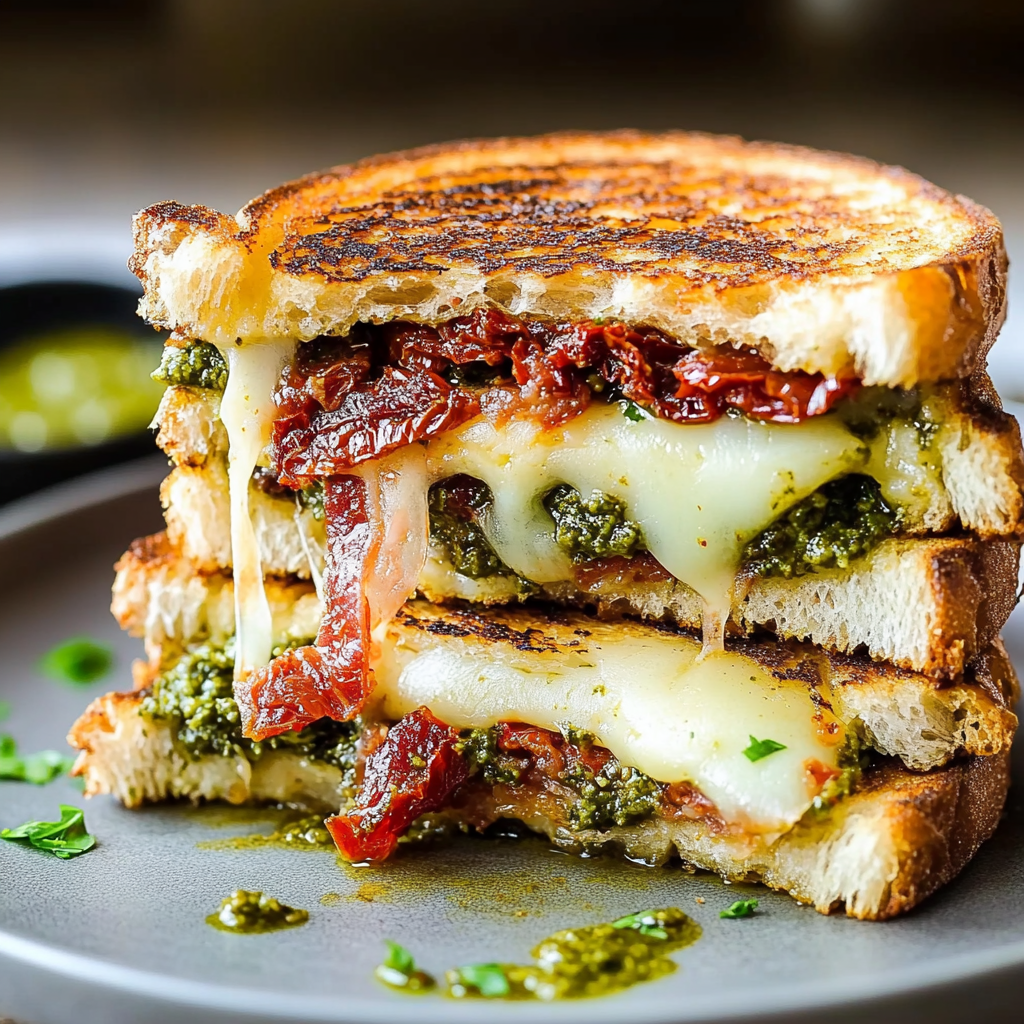 Sun-Dried Tomato Bacon Pesto Grilled Cheese Recipe
