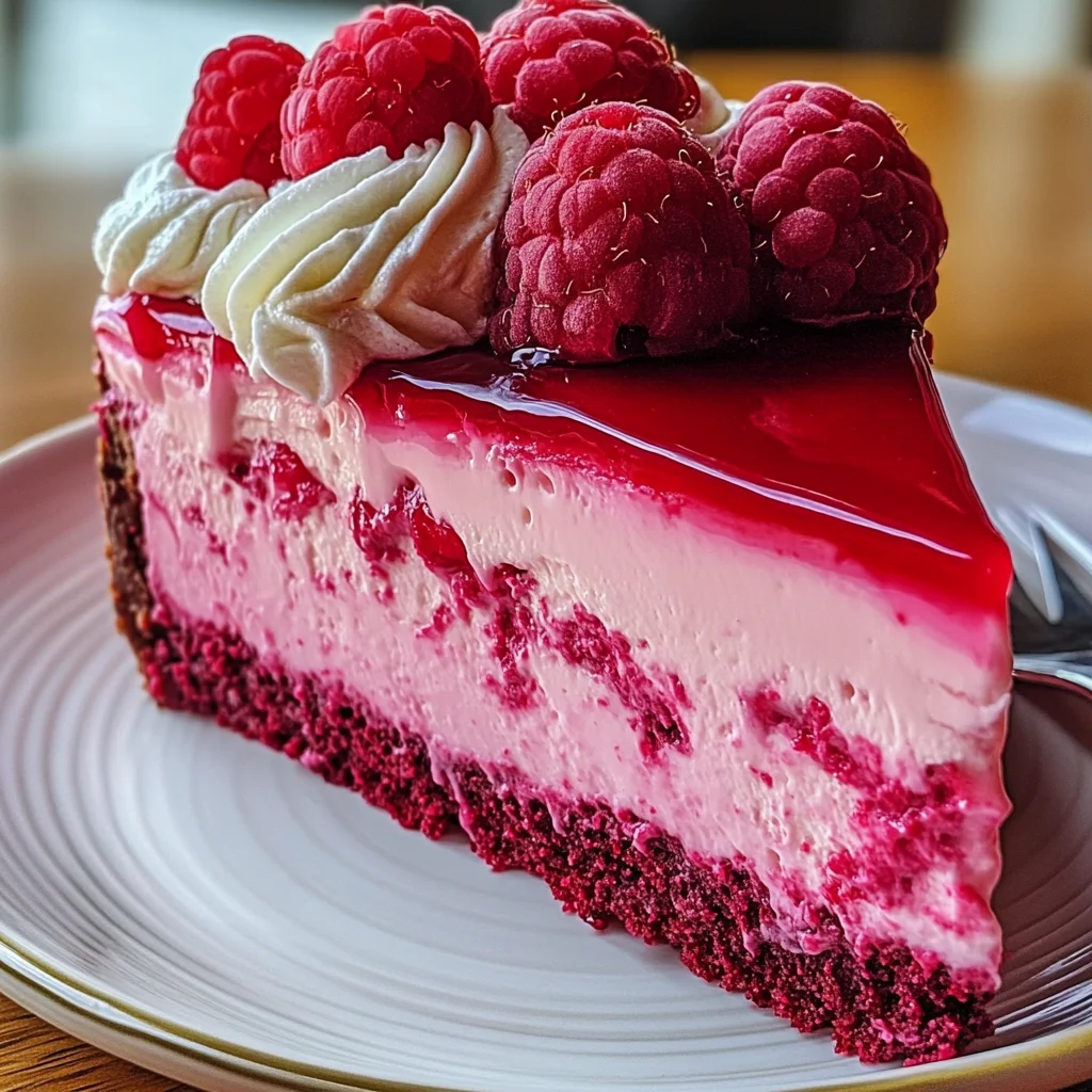 Luxurious Pink Velvet Raspberry Cheesecake