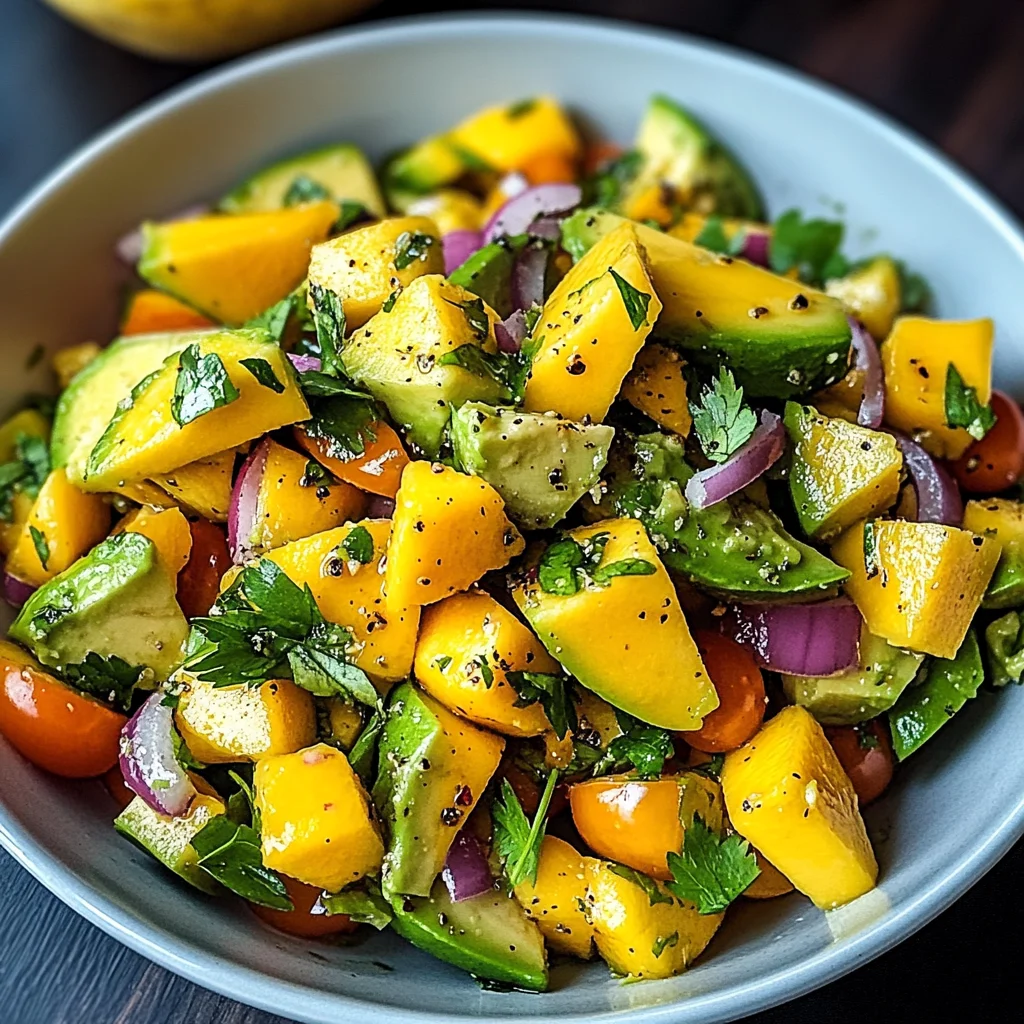 Avocado Mango Salad with a Zesty Lime Dressing