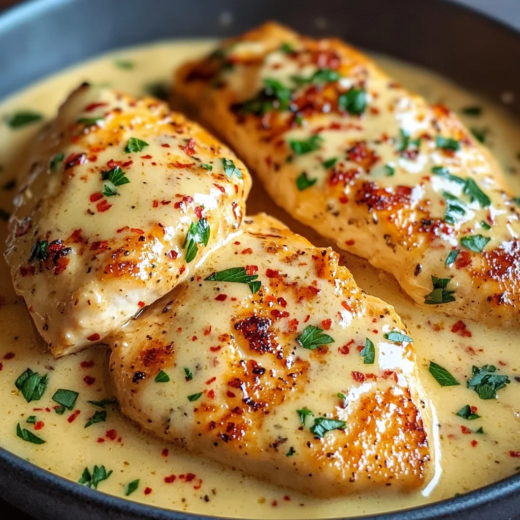 Chicken Fillet in Spicy, Creamy Garlic-Parmesan Sauce