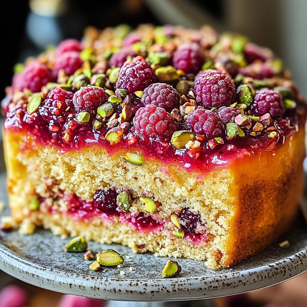 Raspberry Orange Pistachio Ricotta Cake