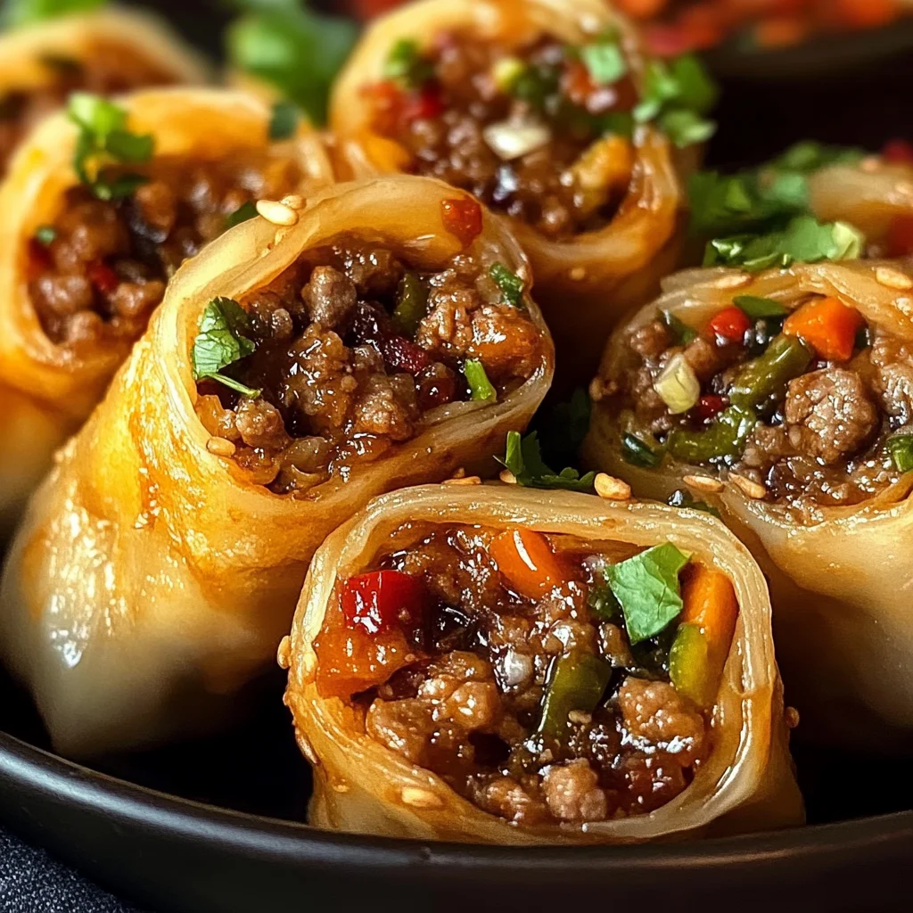Spicy Beef Dumpling Rolls